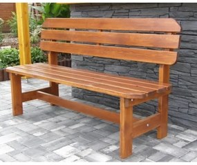 Dřevěná zahradní lavice ORBA s opěradlem - 3D5506