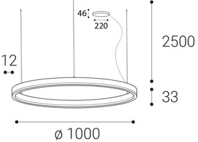 LED2 - LED Stmívatelný lustr na lanku CIRCLE 80W/230V 3000K/4000K pr. 100cm bílá