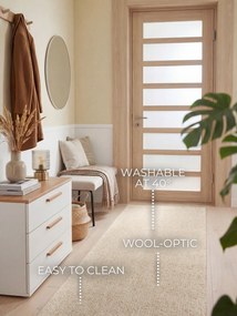 ELLE Decoration, Běhoun Wolly Ultra 106228 Cream z kolekce Elle, 80x240, bílá, ložnice