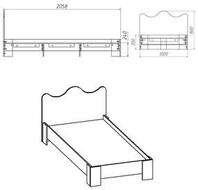 Vomaks Postel P-100-MDF bílá