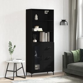Skříň highboard černá 69,5 x 34 x 180 cm kompozitní dřevo