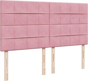 Box spring postel s matrací růžová 200x200 cm samet 3293307