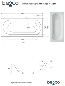 Hopa INTRICA 160 x 75 cm VANINTRICA160+OLVPINOZ vana vč. nožiček