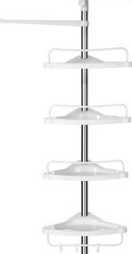 Nastavitelný koupelnový rohový regál, teleskopický sprchový regál, 95-300 cm