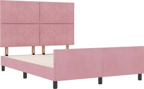 Postel s boxspringem s čelo Růžová 160 x 200 cm samet 3345022