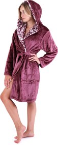 Krátký dámský župan Flora mauve wine 48 56 4853 - L