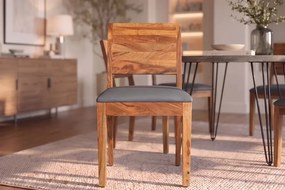 Designová židle Timber II Sheesham / tmavě šedá ekokůže