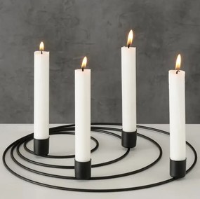 Adventní kovový svícen WREATH černý