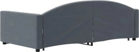 Válenda s přistýlkou a zásuvkami tmavě šedá 90 x 200 cm samet 3197350