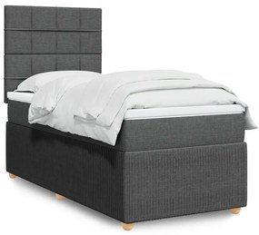 Box spring postel s matrací tmavě šedá 90x200 cm textil 3294240