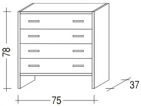 Gazel SENDY Alfa komoda zásuvková přírodní