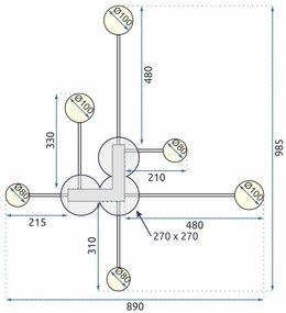 Stropní svítidlo Elegant Six LED