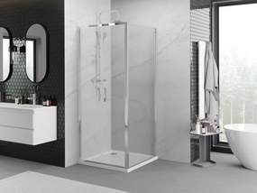 Mexen Exo, výklopná sprchová kabina, dveře 110 cm + boční stěna 110 cm, transparentní sklo, chrom, 814-110-110-01-00