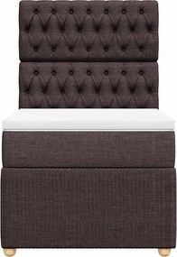 Box spring postel s matrací tmavě hnědá 90x200 cm textil 3291949