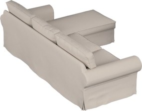 Potah na pohovku IKEA Ektorp 2-místná s lenoškou barva šedá látka pletený vzor