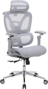 Kancelářská ergonomická židle PORTE — síťovina, šedá