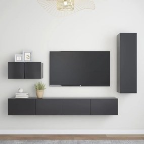 vidaXL 4dílný set TV skříněk kompozitní dřevo [3393329] Barva: dub sonoma