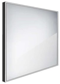 Nimco - Zrcadlo s LED osvětlením, 70x70 cm, hliník/černá ZPC 13077-90