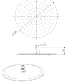 Sapho Sapho, SLIM Hlavová sprcha, průměr 300mm, zlatá matná, MS573GB
