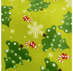 Mikroplyšové povlečení CHRISTMAS TREE zelené Rozměr povlečení: 2 ks 70 x 90 cm | 200 x 220 cm