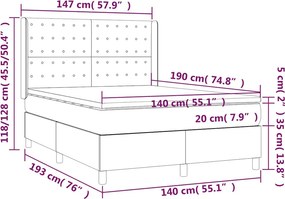 Box spring postel s matrací černá 140 x 190 cm textil 3132307