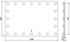 Mexen Dona podsvícené koupelnové zrcadlo 120 x 80 cm, LED 6000K, ventilátor - 9818-120-080-611-00