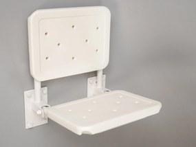 koupelnové sedátko sklopné závěsné invalidní BÍLÉ s opěradlem COMPACT domadlo