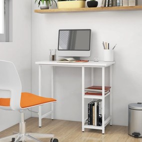 PC stůl bílý 80 x 40 x 72 cm MDF a kov 20555