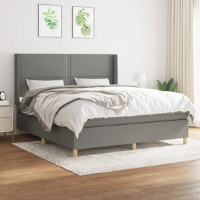 Box spring postel s matrací tmavě šedá 180x200 cm textil 3131930