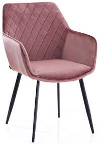 Židle velurová čalouněná Růžové ROMA