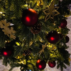 Sada vánočních ozdob vínová matná 10 cm plastová koule, balení 6 ks