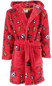 Dětský / chlapecký coral fleece župan s kapucí Tlapková patrola - Paw Patrol - motiv Marshall, EU 104 Červená