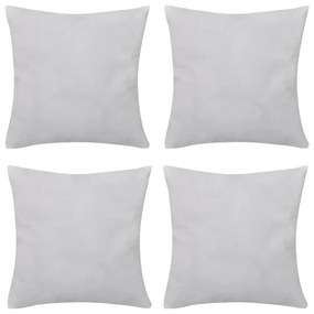 4 bílé povlaky na polštářky bavlna 50 x 50 cm