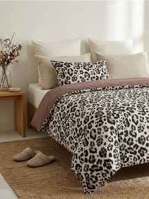 Sinsay - Oboustranné ložní povlečení s leopardím vzorem - hnědá