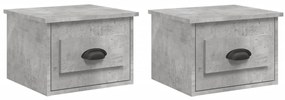 816385 vidaXL Nástěnné noční stolky 2 ks betonově šedé 41,5 x 36 x 28 cm