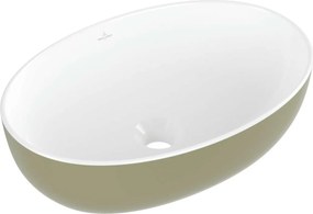 Villeroy & Boch Artis - Umyvadlo na desku, 49x33 cm, bez přepadu, bez otvoru pro baterii, Sage Green 438848BCS8