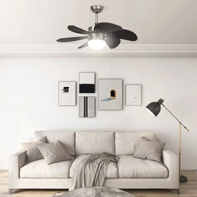 vidaXL Stropní ventilátor se světlem 76 cm světle hnědý [51489] Barva: tmavě hnědá