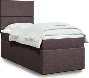 Box spring postel s matrací tmavě hnědá 90x200 cm textil 3291159
