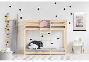 Patrová dětská postel z borovicového dřeva 70x140 cm CLP - Adeko
