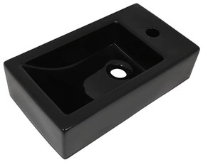 Umyvadlo otvor na baterii obdélník keramika černé 46x25,5x12 cm 142738
