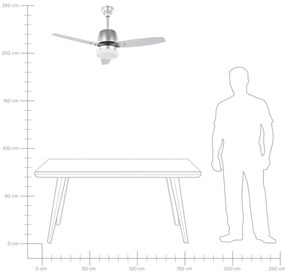 Stříbrný stropní ventilátor MLAVA Beliani