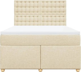 Box spring postel s matrací krémová 160x200 cm textil 3293650