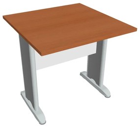 Stůl jednací rovný 80 cm - Hobis Cross CJ 800 Dekor stolové desky: třešeň, Dekor lamino podnože: bílá, Barva nohou: Stříbrná