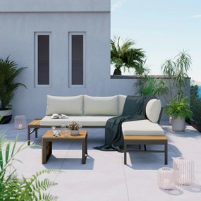 XXXLutz TERASOVÁ SEDACÍ SOUPRAVA dřevo, kov, textil Ambia Garden - 00000X000109