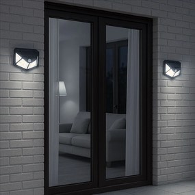 Exteriérové ​​solární nástěnné LED svítidlo Batman, 1x LED 3w, černá, pohybový senzor