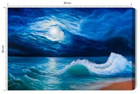 Obraz Moře V Noci Nedostatek Nedostatek Přírodní plátno 120x80