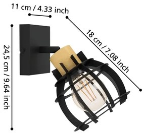 Eglo 43926 - Nástěnné bodové svítidlo STILLINGTON 1xE27/40W/230V