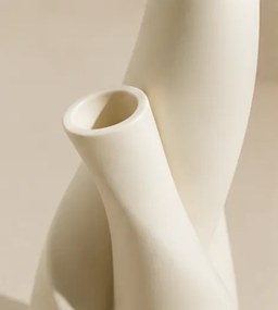 váza, styl Boho, plast, 14x6x6 cm, bílá, Dekorino VD0260007