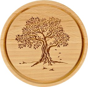 AMADEA Dřevěné servírovací prkénko - podnos strom, masivní dřevo, 20 cm
