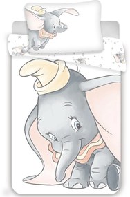 Jerry Fabrics s. r. o. Povlečení bavlněné do postýlky 135x100+40x60 - Dumbo "Grey" baby
